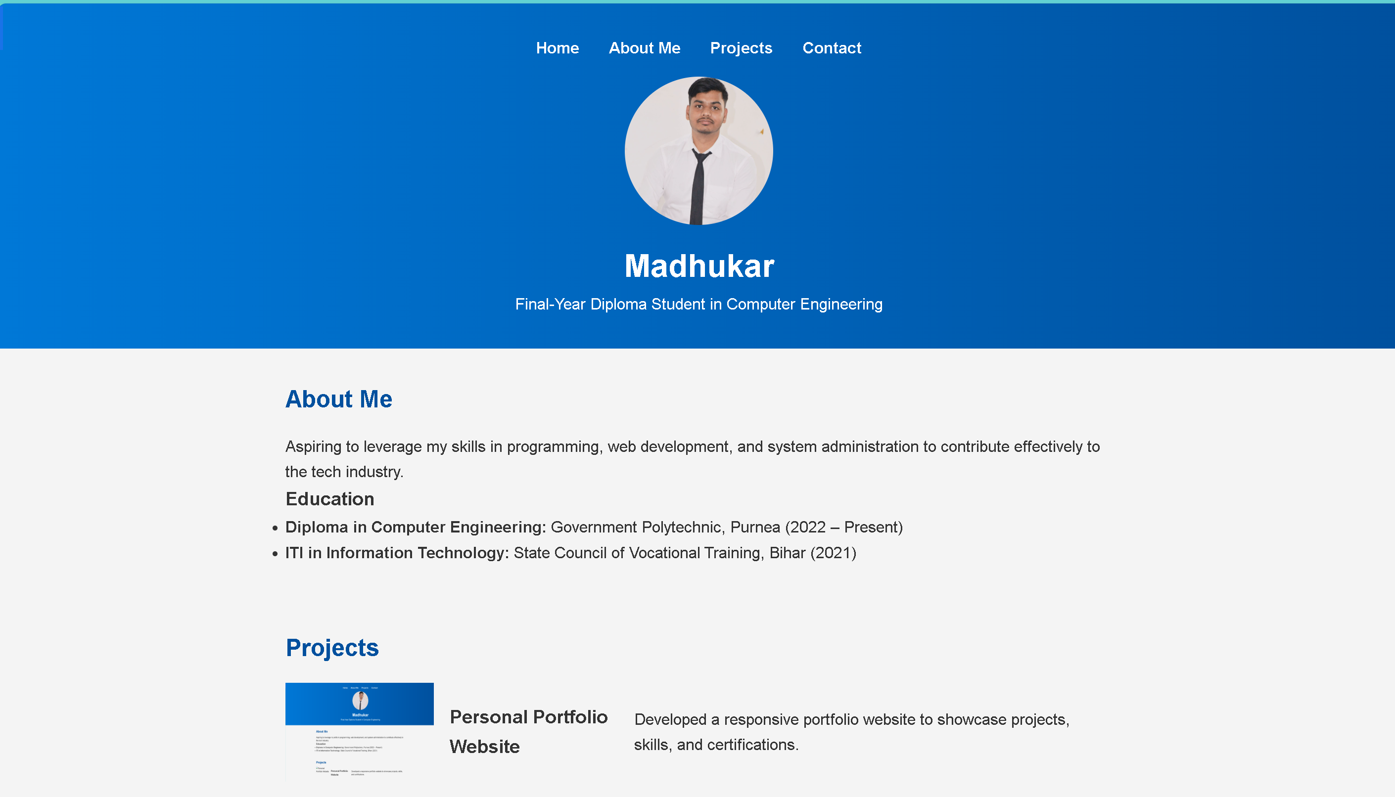 Madhukar Portfolio